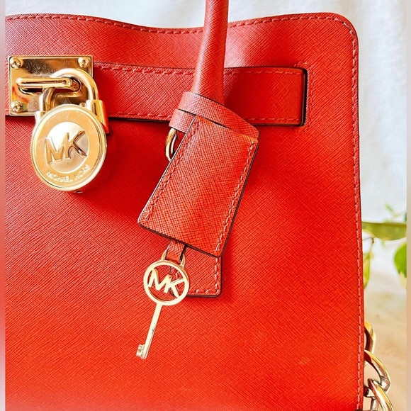 MICHAEL Michael Kors | Bags | Mk Hamilton Orange Leather Satchel | Poshmark